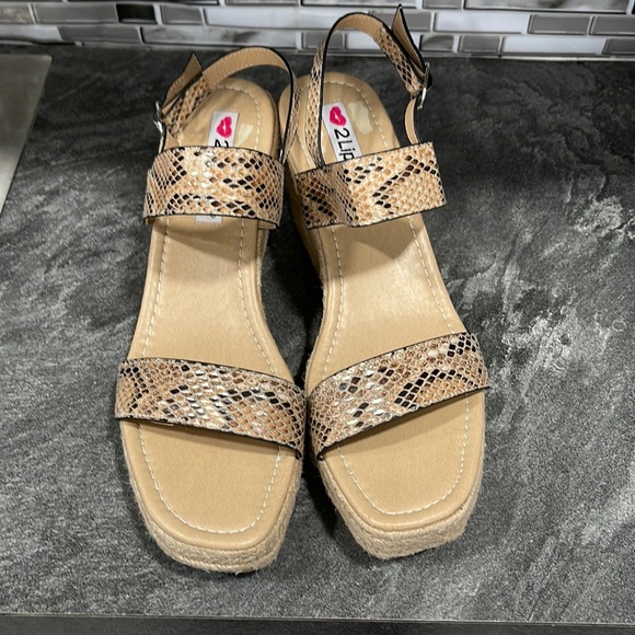 Shoes | Snake Skin Straw Heel Wedges | Poshmark